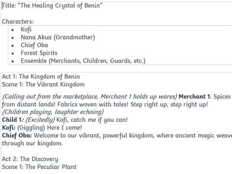 Ks2 Kingdom Of Benin Playscript Model Text Teaching Resources