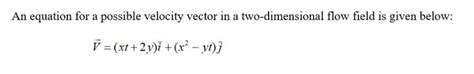 Solved An Equation For A Possible Velocity Vector In A Chegg