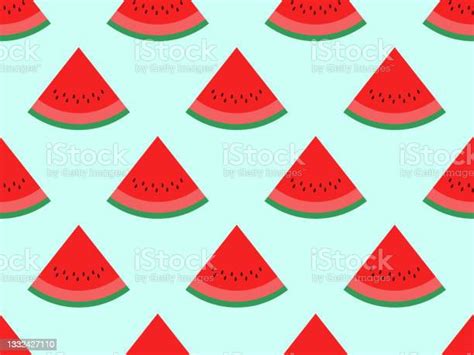 수박은 매끄러운 패턴을 슬라이스합니다 씨앗과 수박의 삼각형 조각 인쇄 포장지 및 광고를위한 여름 과일 배경 벡터 일러스트레이션 0명에 대한 스톡 벡터 아트 및 기타 이미지