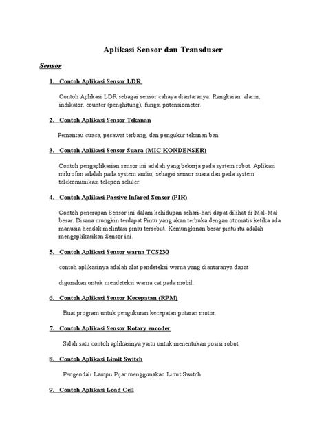 Contoh Aplikasi Sensor Ldr Pdf Sains And Matematika