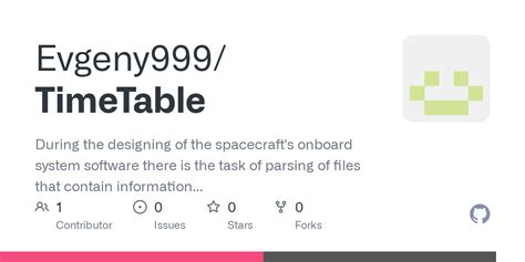 GitHub Evgeny TimeTable During The Designing Of The Spacecraft S Onboard System Software