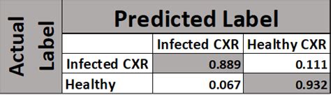 Confusion Matrix For The Binary Classification Of Input Cxr Image As