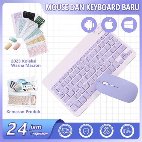Jual Wireless Bluetooth Keyboard Mouse Combo Usb Office Silent Click