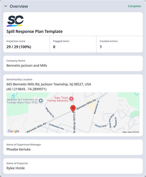 Free Spill Response Plan Template