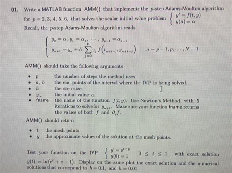 Solved Write A Matlab Function Ammo That Implements The