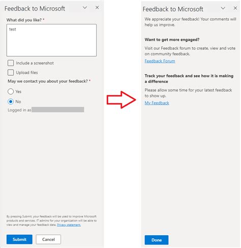 Microsoft Feedback Form For Update Profile Related Not Submitted When I