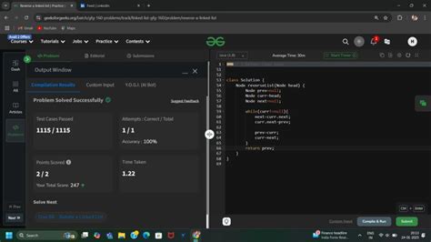 Hari Prasad On Linkedin Gfg160 Coding Java Linkedlists Learningeveryday Geeksforgeeks