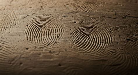 Detailed Fingerprint Impressions In Textured Clay Stock Illustration