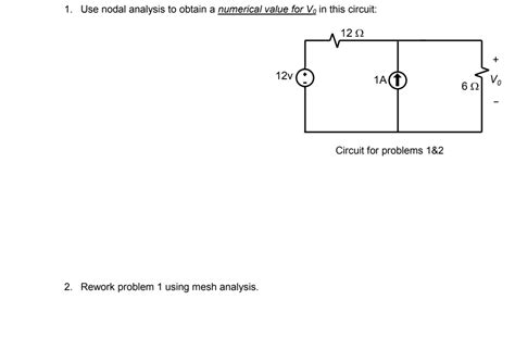 solved use nodal analysis to obtain a numerical value for v0
