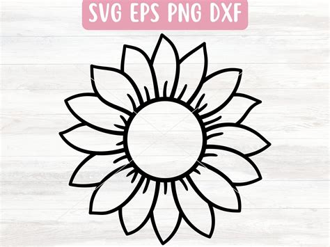 simple sunflower svg file for cricut hand drawn flower svg keychain sunflower outline svg