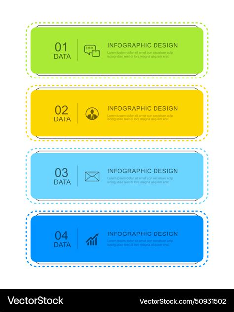 4 Modern Data Infographics Tab Index Template Vector Image