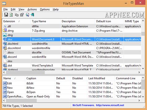 filetypesman file associations viewer modifier and fixer appnee freeware group