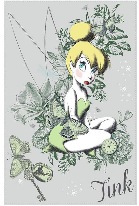 Disney Tinker Bell 6 Piece Peel And Stick Wall Decals Set Tinkerbell