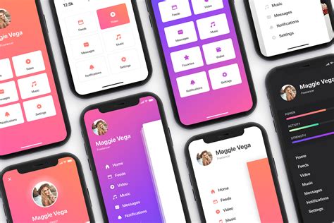 Menu Mobile UI Kit For IPhone X 49628 Web Elements Design Bundles