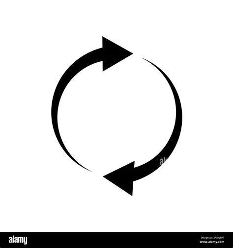 Circular Arrow Icon Refresh Rotation Symbol Reload Cycle Shape Black
