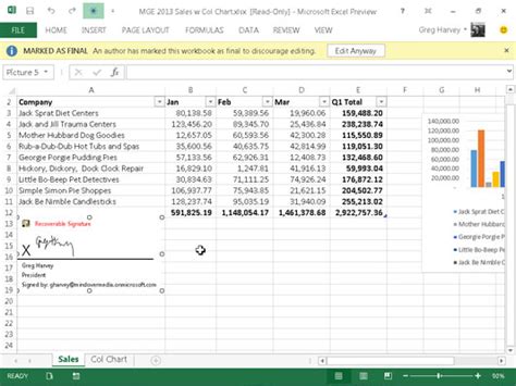 how to add a digital signature to excel 2013 workbooks dummies
