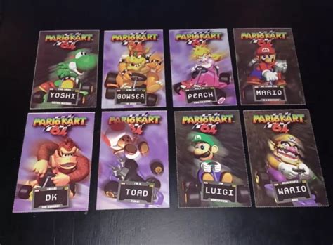 Nintendo Power Magazine Mario Kart 64 Cards Full Set Of 8 £47 41