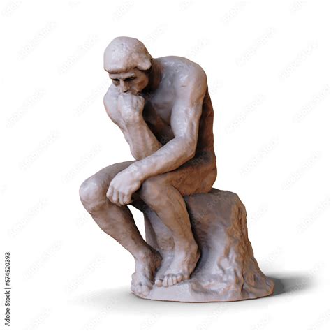 The Thinker Statue By The French Sculptor Rodin Isolated Png Transparency Stock Illustration