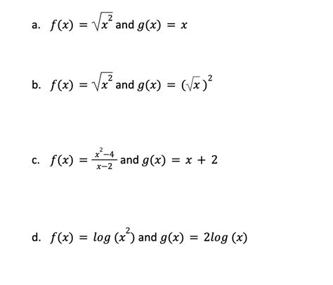 Solved 2 For Each Pair Of Functions How Do The Graphs Of Chegg Com