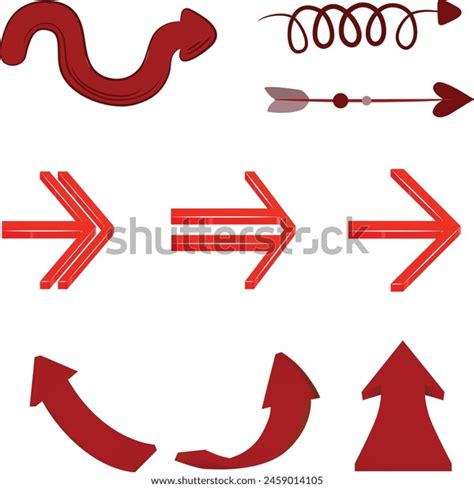 Flat Style Curved Arrow Icon Collection Stock Vector Royalty Free 2459014105 Shutterstock