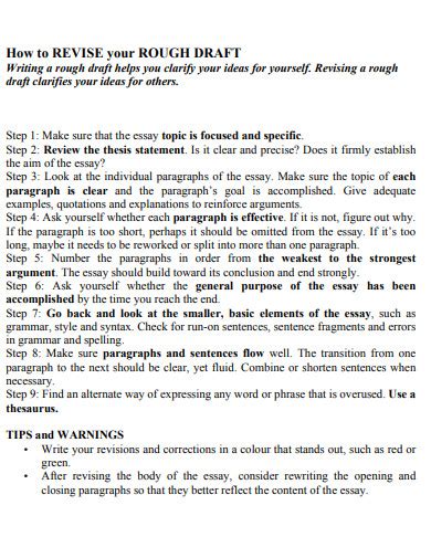 29 Rough Draft Examples To Download