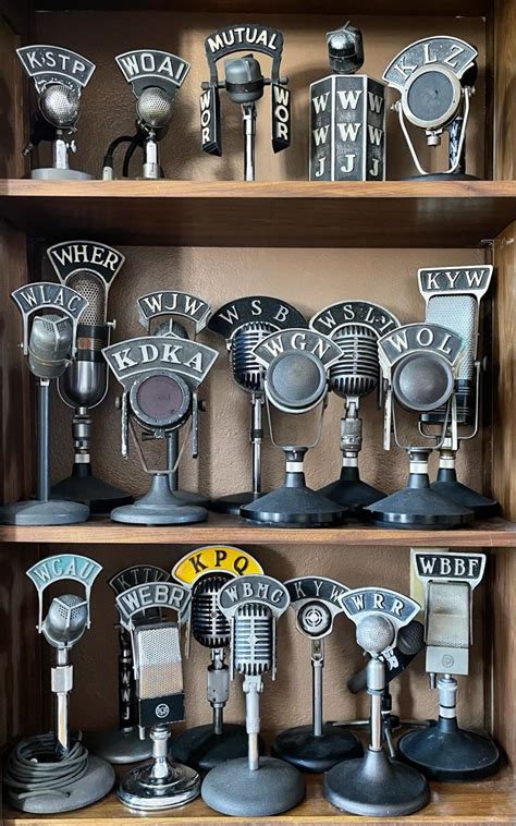 Collection Of Vintage American Radio Station Microphones Vintage