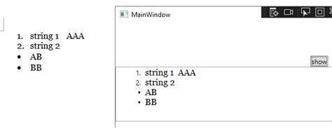 Bulletednumber List Format In Rtf File In Wpf Richtextbox Is