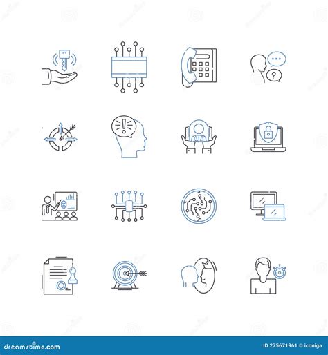 Group Cohesion Line Icons Collection Unity Solidarity Collaboration