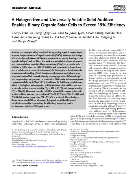 A Halogen‐free And Universally Volatile Solid Additive Enables Binary