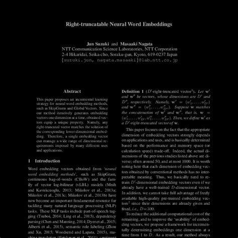 Right Truncatable Neural Word Embeddings Acl Anthology