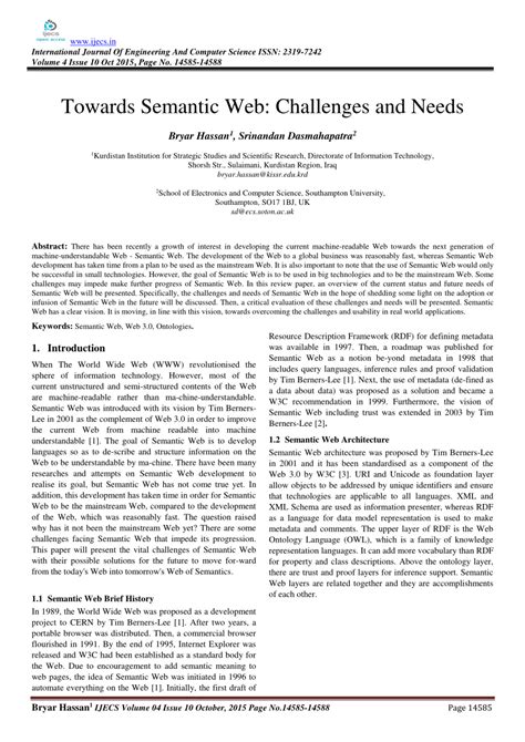 Pdf Towards Semantic Web Challenges And Needs