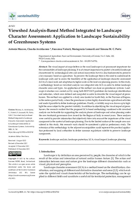 Pdf Viewshed Analysis Based Method Integrated To Landscape Character