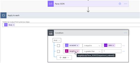 solved length of an array within json body array power platform community