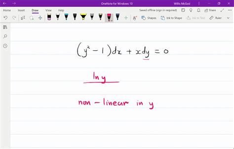 Determine Whether The Given First Order Differential Equation Is Linear In The Indicated