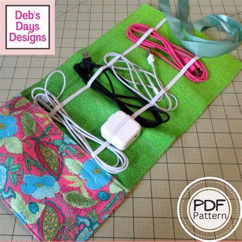Cable Travel Case Fabric Etsy Uk