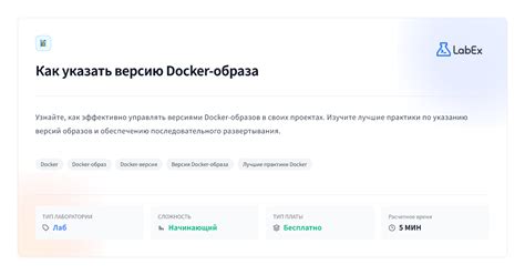 Как указать версию Docker образа Labex