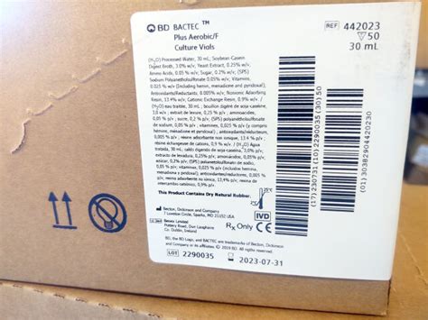 New Bd Bactec Media 442023 Plus Aerobic F Culture Vials 30ml