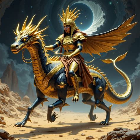 Egyptian Pharaoh Rides Akhekh Dragon In Frazetta S Ai Art