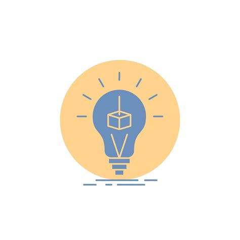 3d Cube Idea Bulb Printing Box Glyph Icon 12870017 Vector Art At Vecteezy