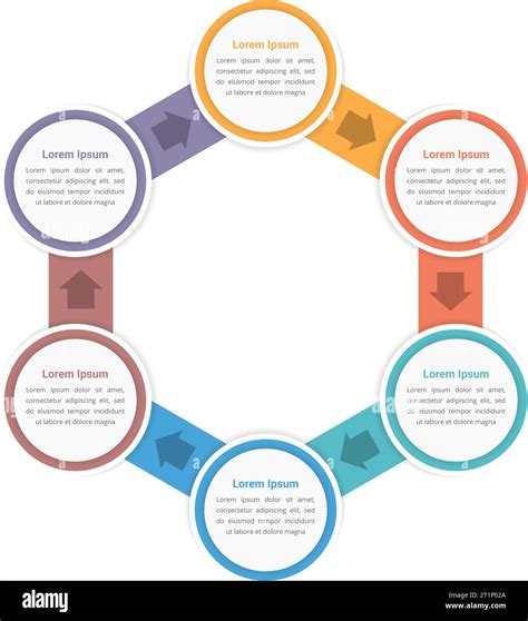 Circle Diagram Infographic Template With Six Steps Or Options Workflow Process Vector Eps