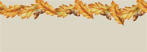 수채화 물감은 가을 참나무 잎과 도토리가 분리된 매끄러운 경계입니다 추수감사절 디자이너를 위한 할로윈 일러스트레이션 스크랩북