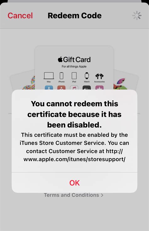 I Am Unable To Redeem My Apple Gift Card Apple Community