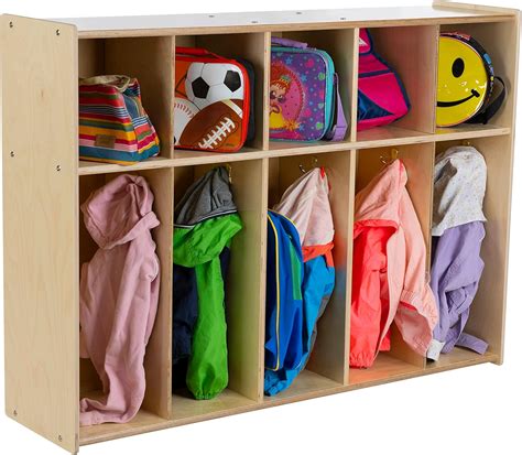 Rri Goods 5 Section Coat Locker With Cubbies Wooden
