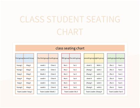 Microsoft Seating Chart Template