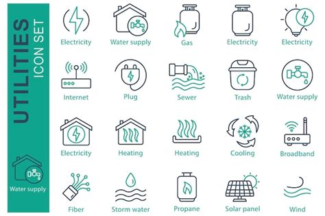 Premium Vector Utilities Icon Set Element Vector Illustration