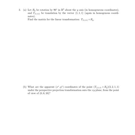 solved a ﻿let ry ﻿be rotation by 90° ﻿in r3 ﻿about the y