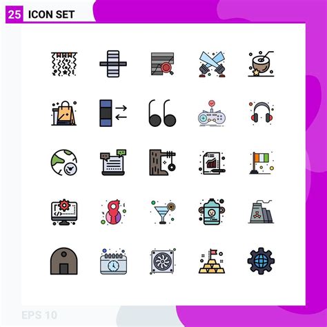Set Of 25 Modern Ui Icons Symbols Signs For Water Disco Light Analytics
