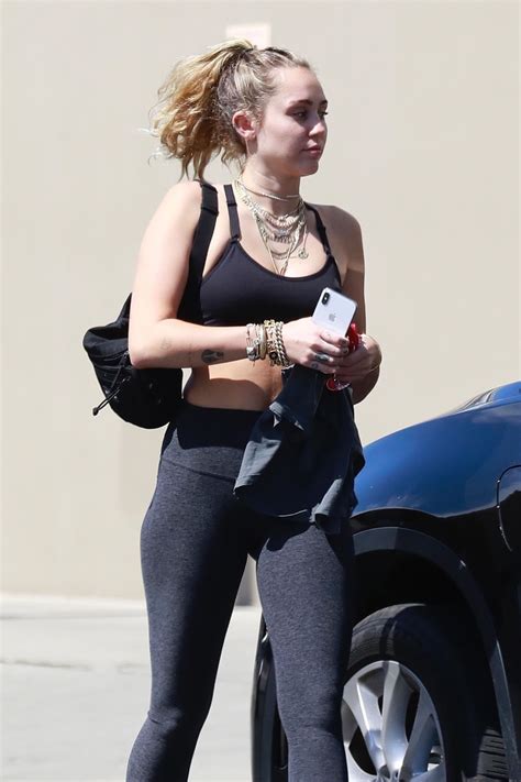 Miley Cyrus Sports Bra And Tight Leggings 7