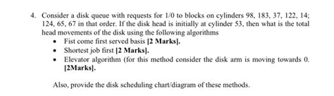 Solved Consider A Disk Queue With Requests For 10 ﻿to Blocks
