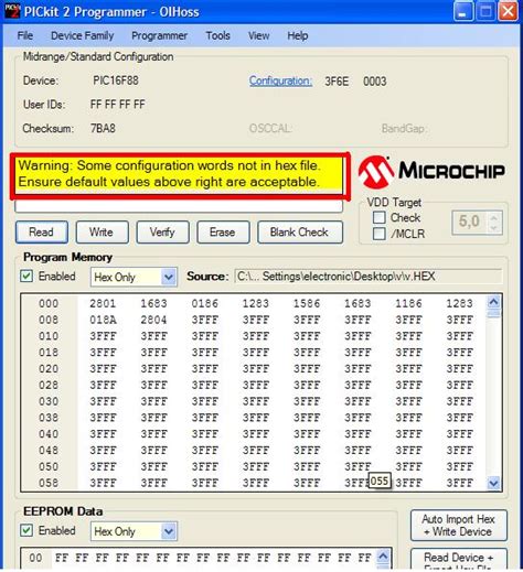 pickit 2 hex yükleme sorunu